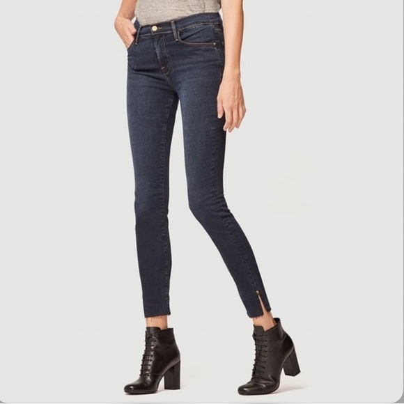 Frame Denim | Jeans | Frame Le High Skinny Raw Edge Slit Rivet In Fonda ...